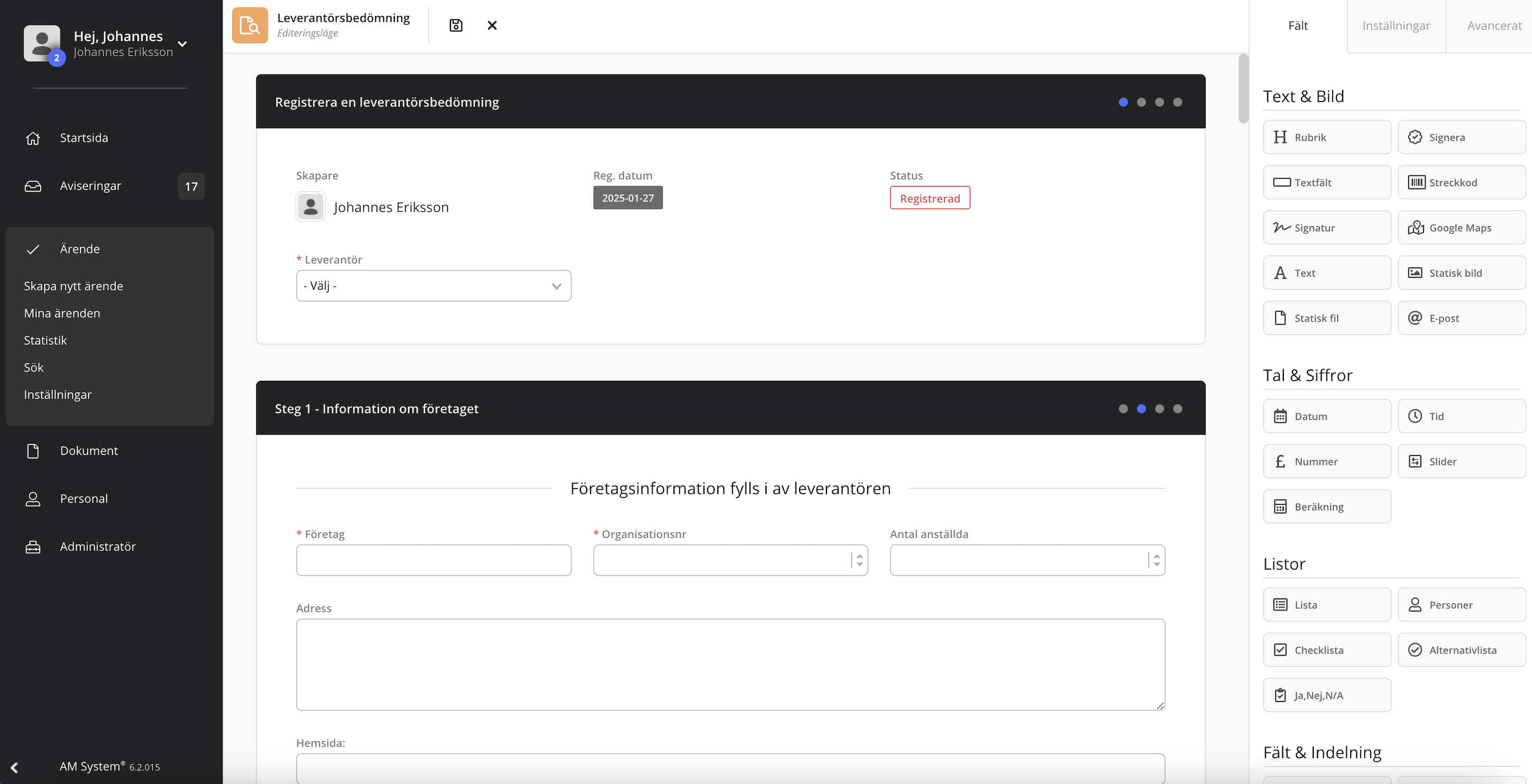 Supplier assessment made easier with AM System